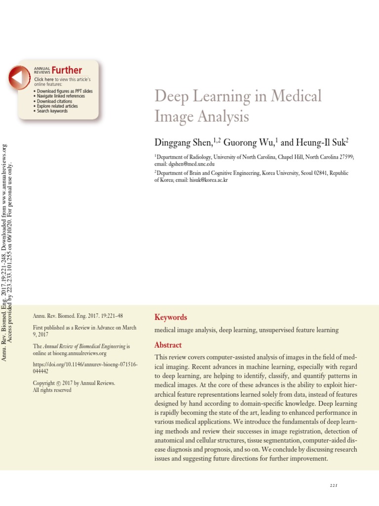 11-Deep Learning in Medical Image Analysis | Download Free PDF | Deep ...