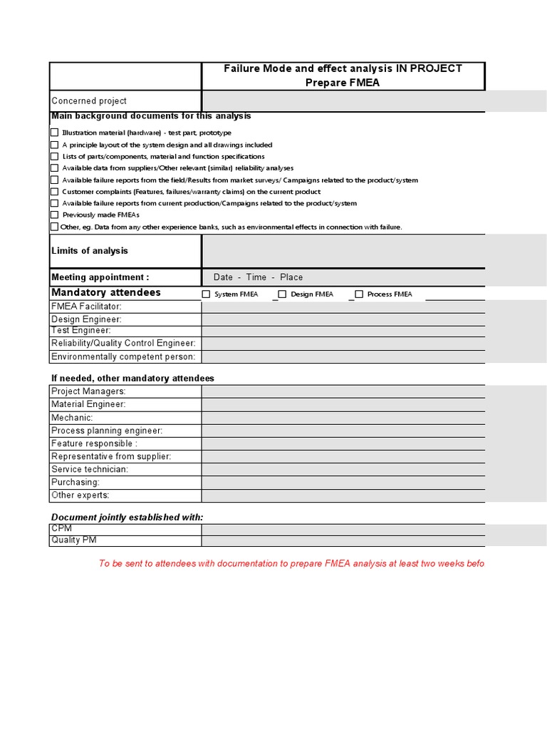 Design FMEA Template | PDF | Reliability Engineering | Systems Theory