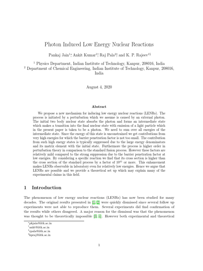 Photon Induced Nuclear Reactions | Download Free PDF | Nuclear Fusion ...