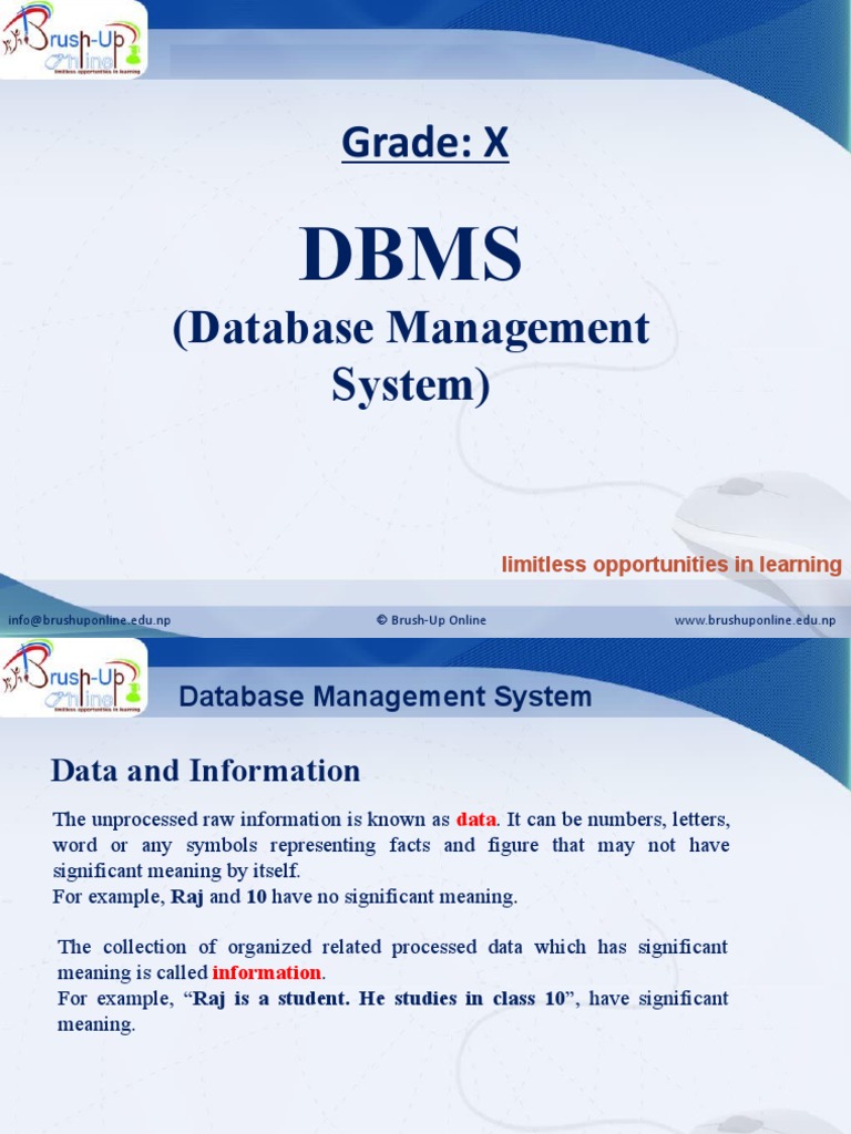 Grade: X: Database Management System | PDF | Relational Database | Databases