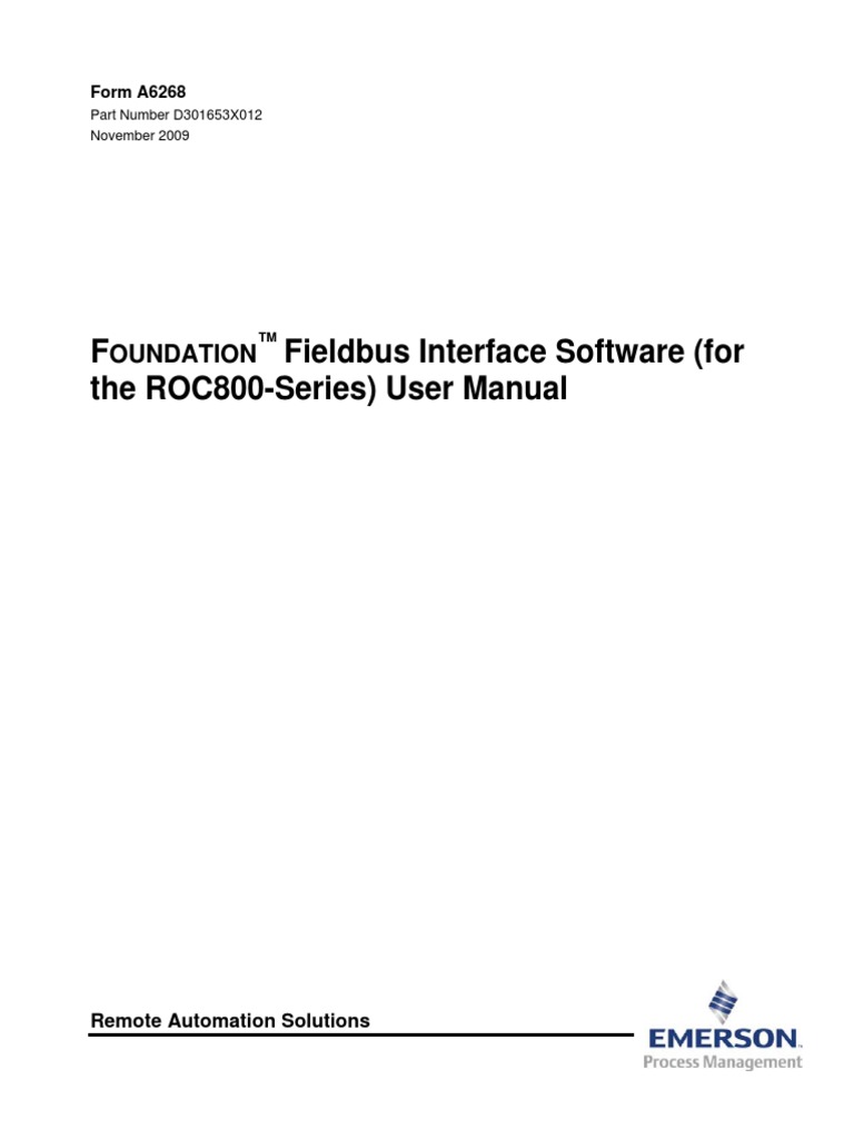 D301653X012 - ROC800-Series FOUNDATION Fieldbus Interface Software User Manual PDF | PDF ...