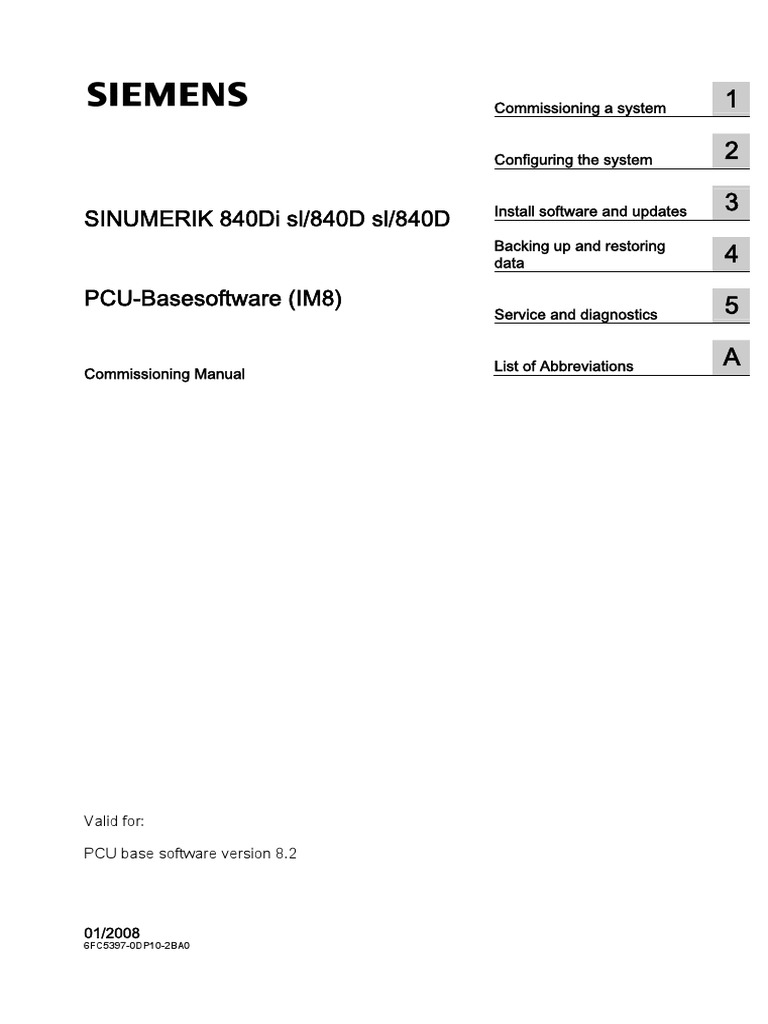 SINUMERIK 840di sl/840D sl/840D PCU-Basesoftware (IM8) | PDF | Installation (Computer Programs ...