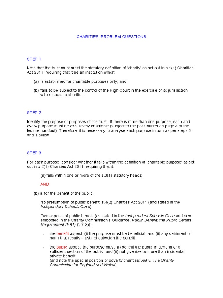 Charitable Trusts: Key Legal Framework | PDF