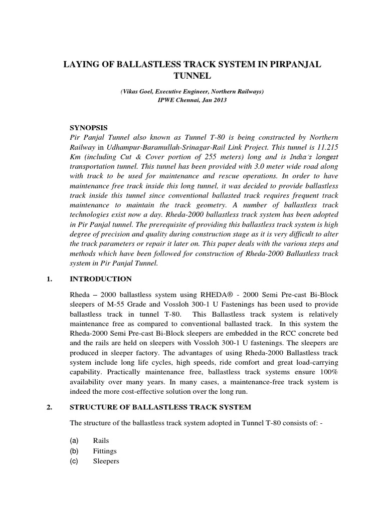 Construction of BLT Rheda - 2000 in Tunne PDF | PDF | Track (Rail ...