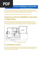 Building Construction Step by Step Process | PDF | Masonry | Concrete