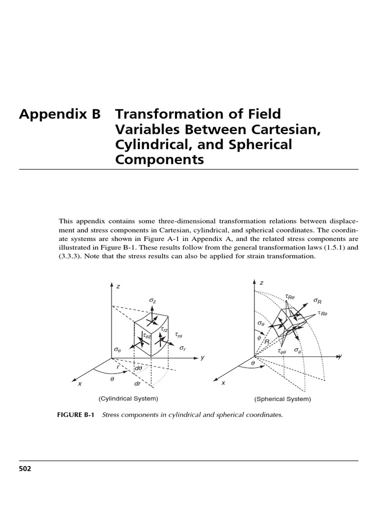 Appendix B - Transformation of Field Variables Between Cartesian ...