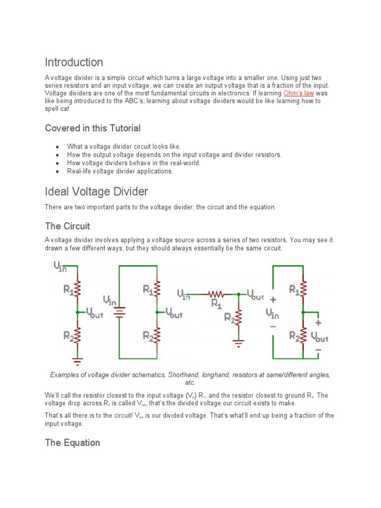 Covered in This Tutorial: Ohm's Law | PDF | Resistor | Electrical Network
