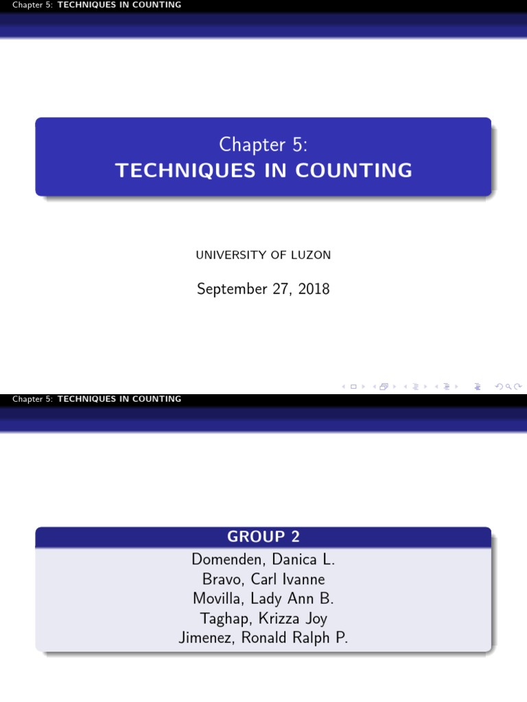 Counting Techniques | PDF | Set (Mathematics) | Combinatorics