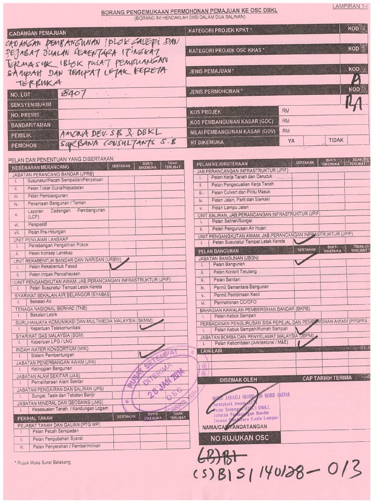 Borang Pengemukaan Permohonan Ke Osc PDF | PDF