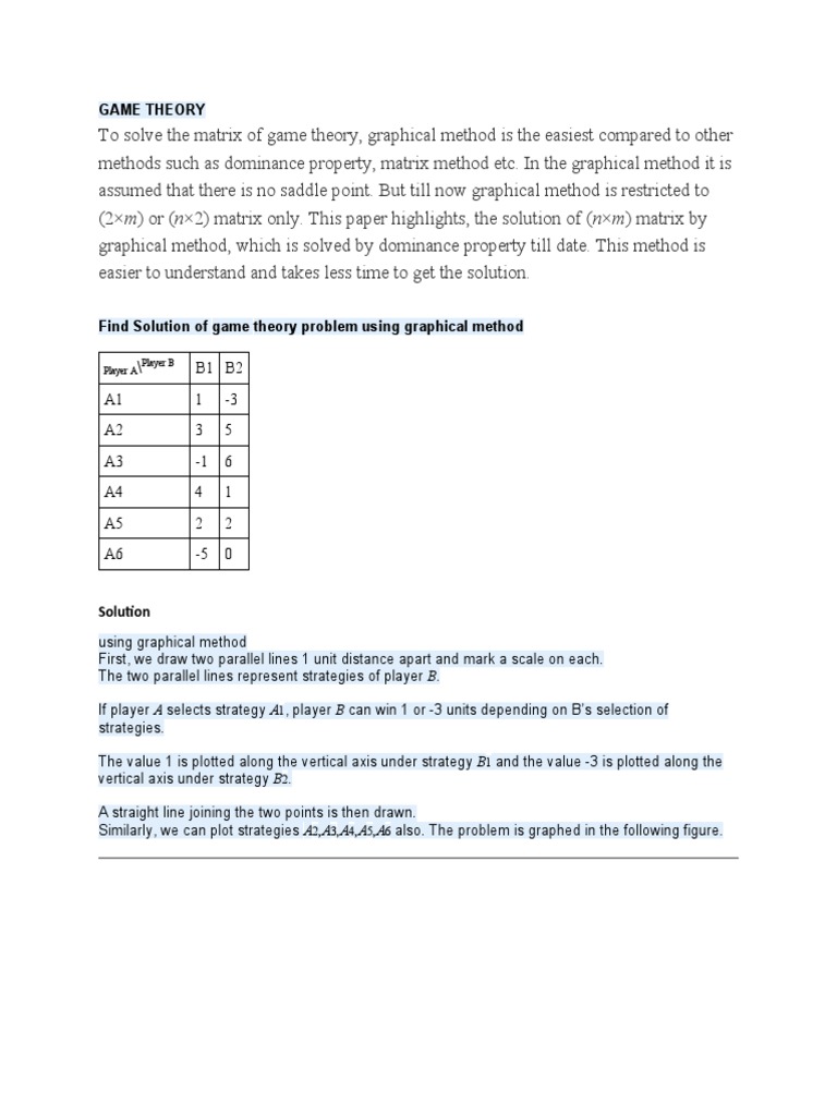Game Theory by Graphical Method | PDF
