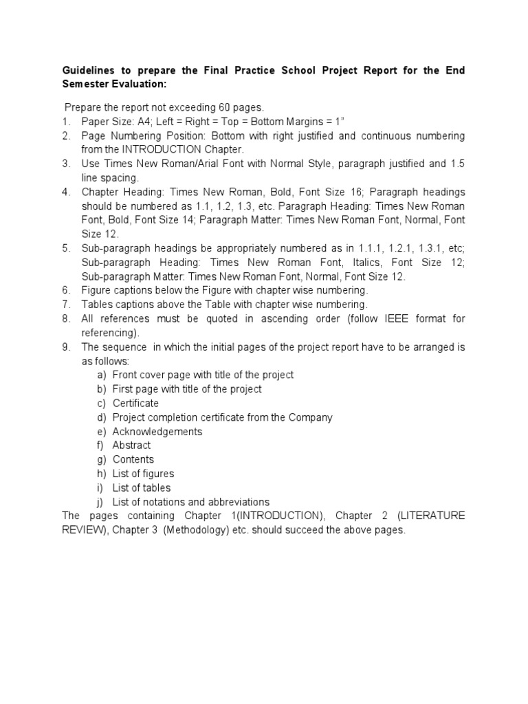 01 Guidelines F0R Project Report Preparation | PDF | Computers