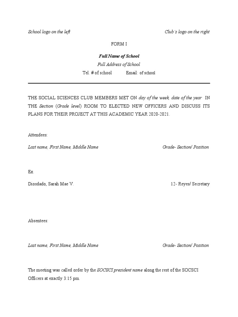 How To Write A Narrative Report As A Club Secretary Club | PDF