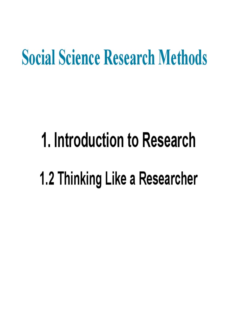 01.2 Thinking Like A Researcher | PDF | Hypothesis | Concept