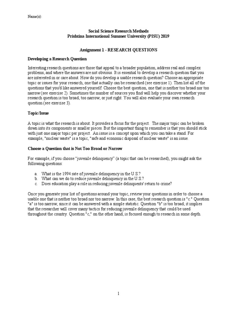 Assignment 1 - Research Questions | PDF | Question | Airlines