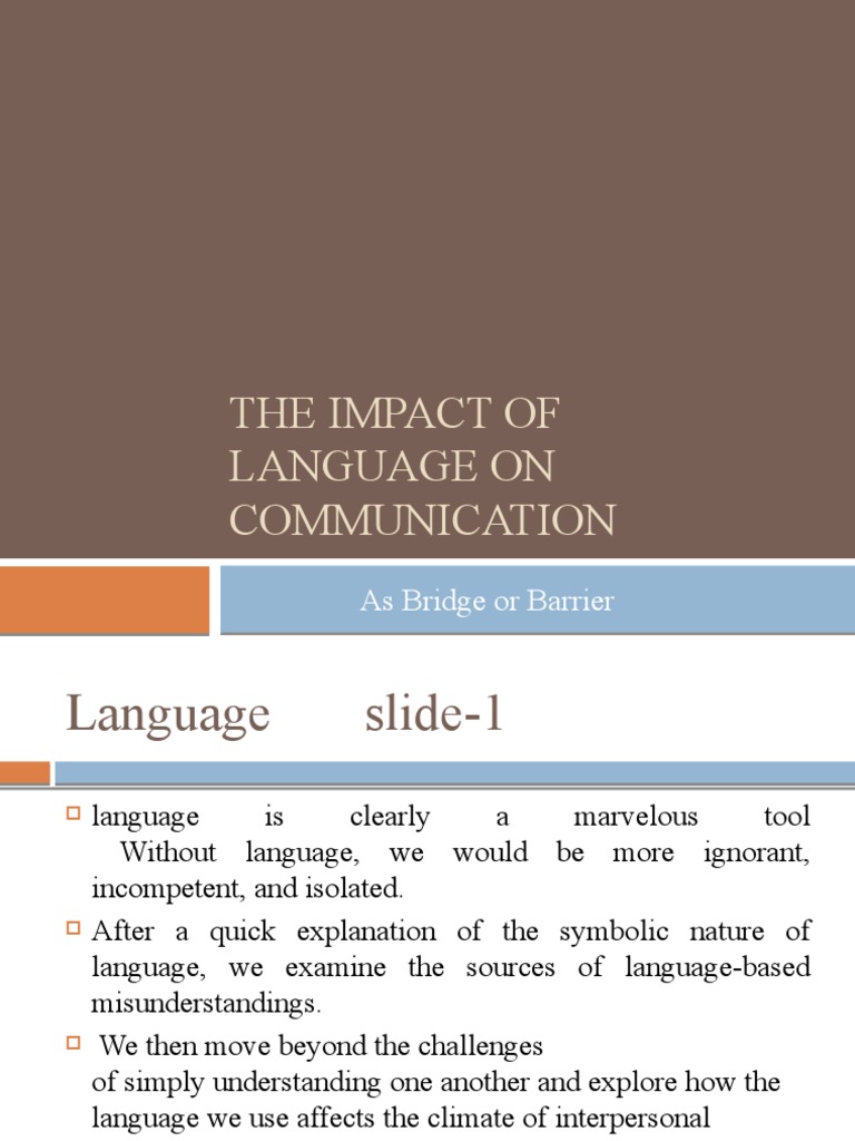 The Impact of Language On Communication | PDF | Semantics | Question