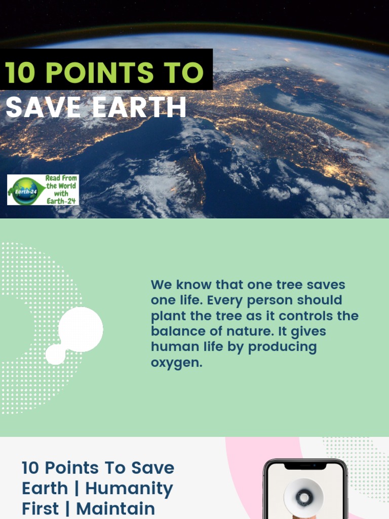 10 Points To Save Earth | PDF | Water | Nature