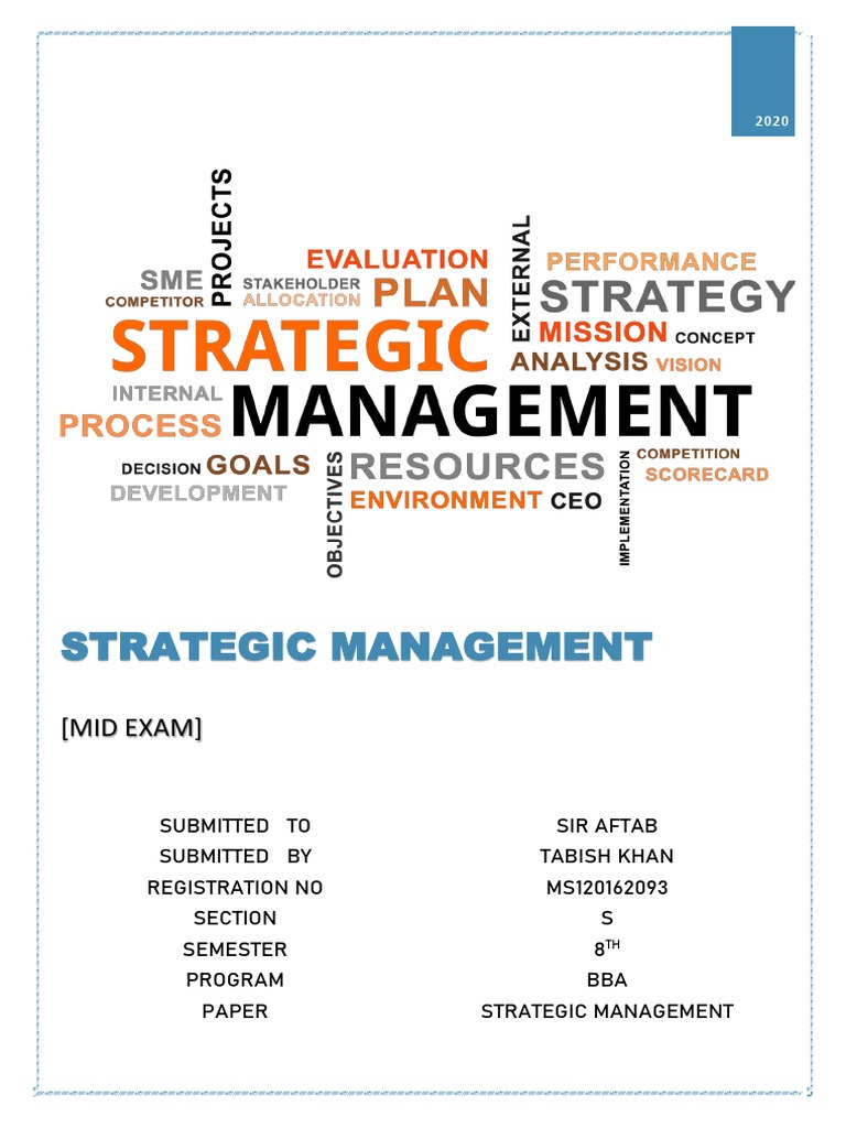 Strategic Management: (Mid Exam) | PDF