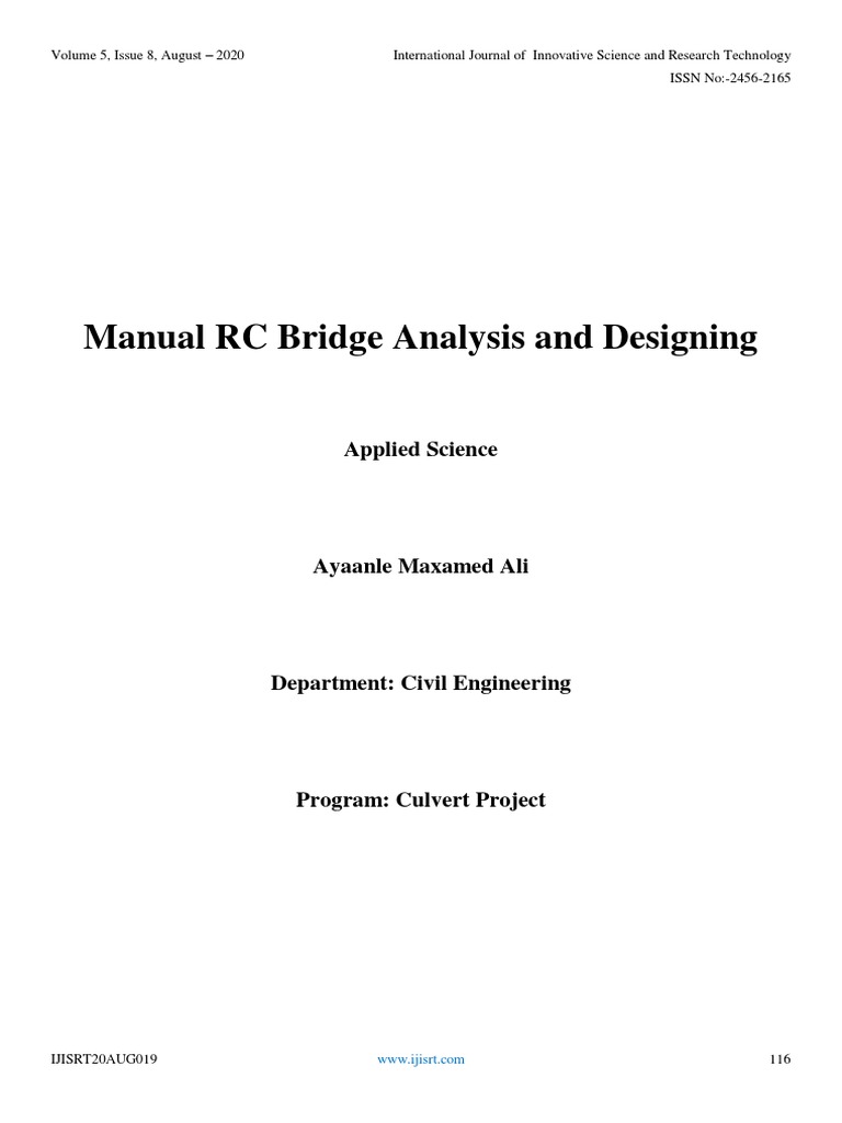 Manual RC Bridge Analysis and Designing | PDF | Bridge | Truss