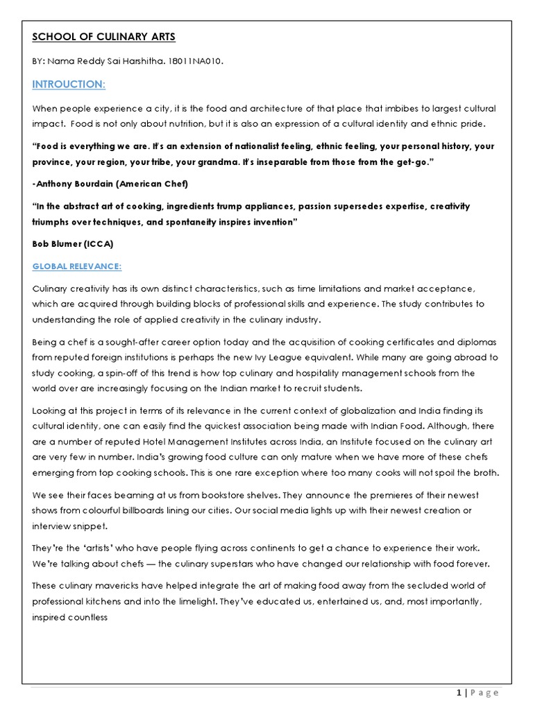 School of Culinary Arts | PDF | Culinary Arts | Foods