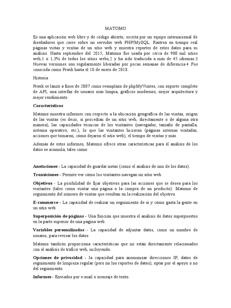Análisis Web con Matomo | PDF | Informática | Software