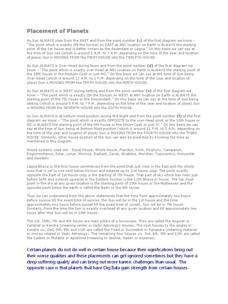 Planet Placement Results | PDF | Planets In Astrology | Technical ...