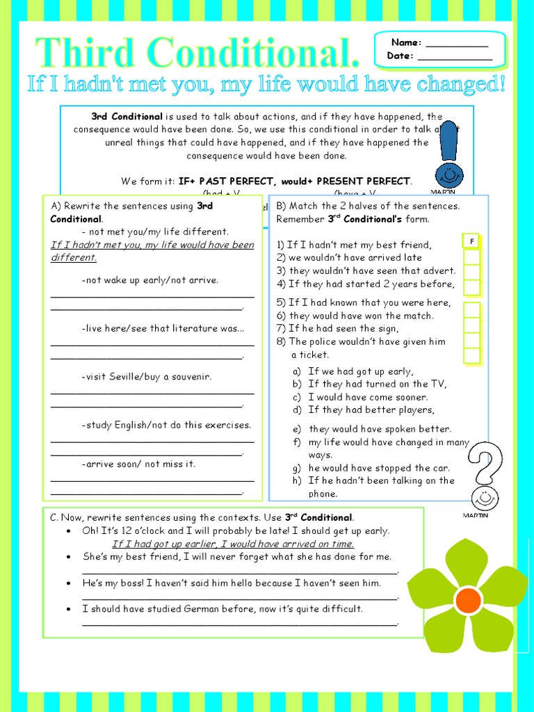 Third Conditional Grammar Review For Intermediate Fun Activities Games ...