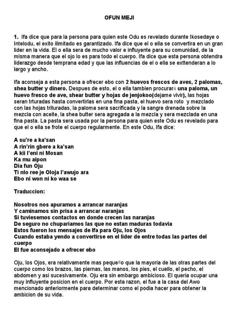 Ofun Meji | PDF | Religión y creencia