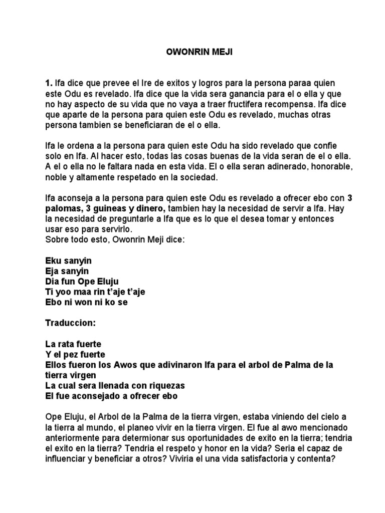 Owonrin Meji | PDF | Pollo | Aves