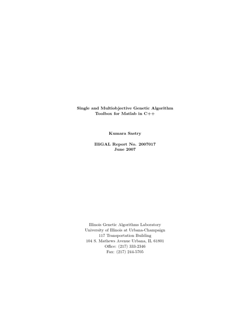 Kumara S. - Single and Multiobjective Genetic Algorithm Toolbox For ...