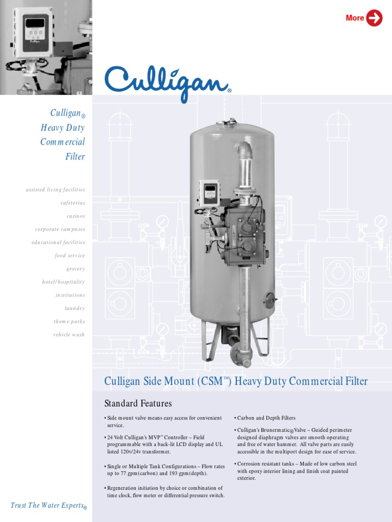 Culligan Side Mount (CSM) Heavy Duty Commercial Filter | PDF | Flow ...