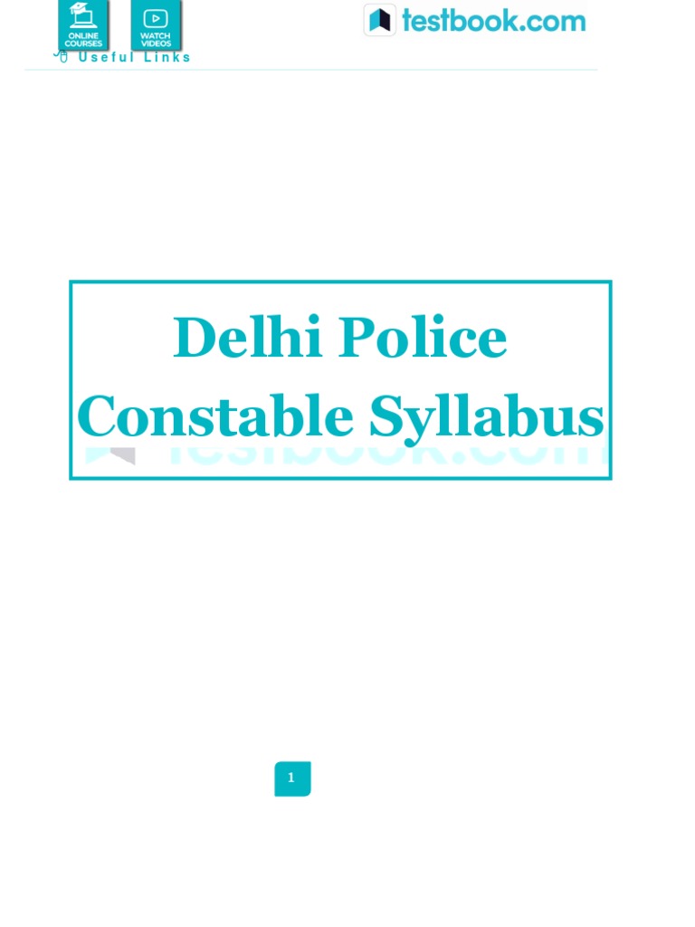 Delhi Police Constable Syllabus: Useful Links | Download Free PDF ...
