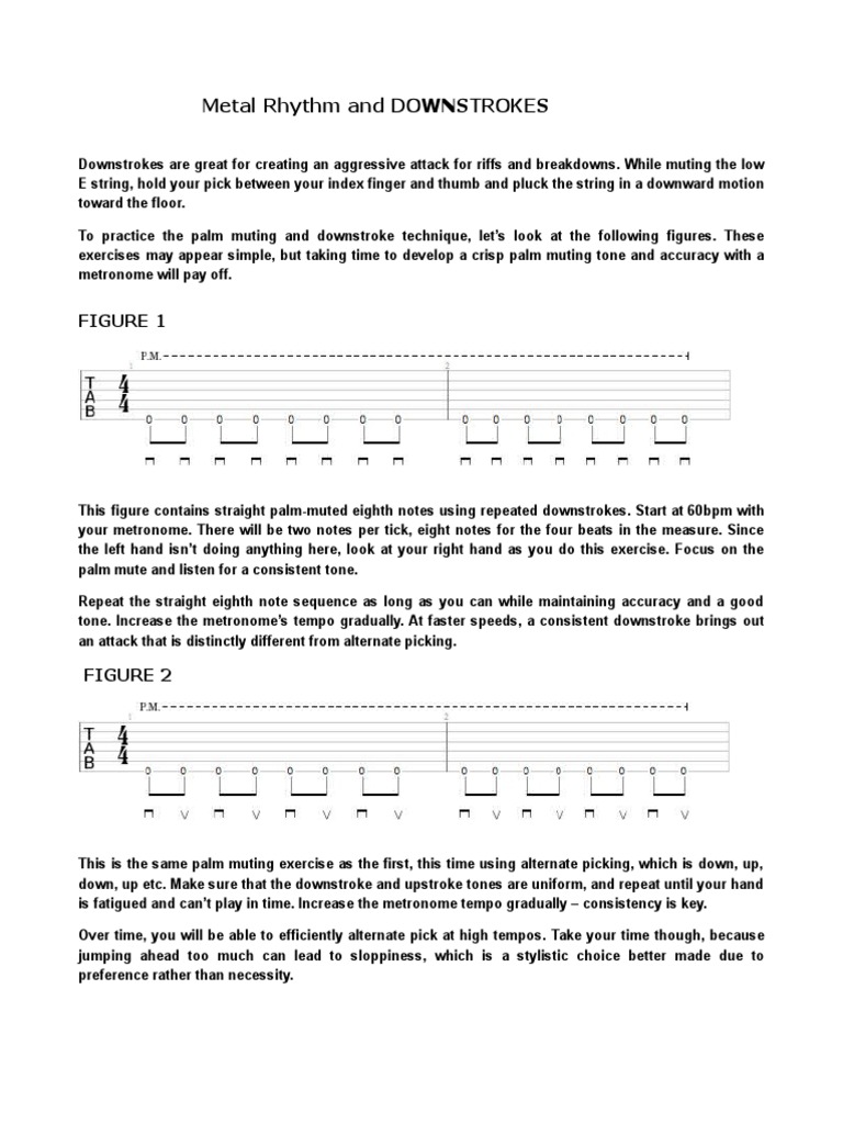 Metal Rhythm and DOWNSTROKES | PDF | Music Theory | Musical Instruments