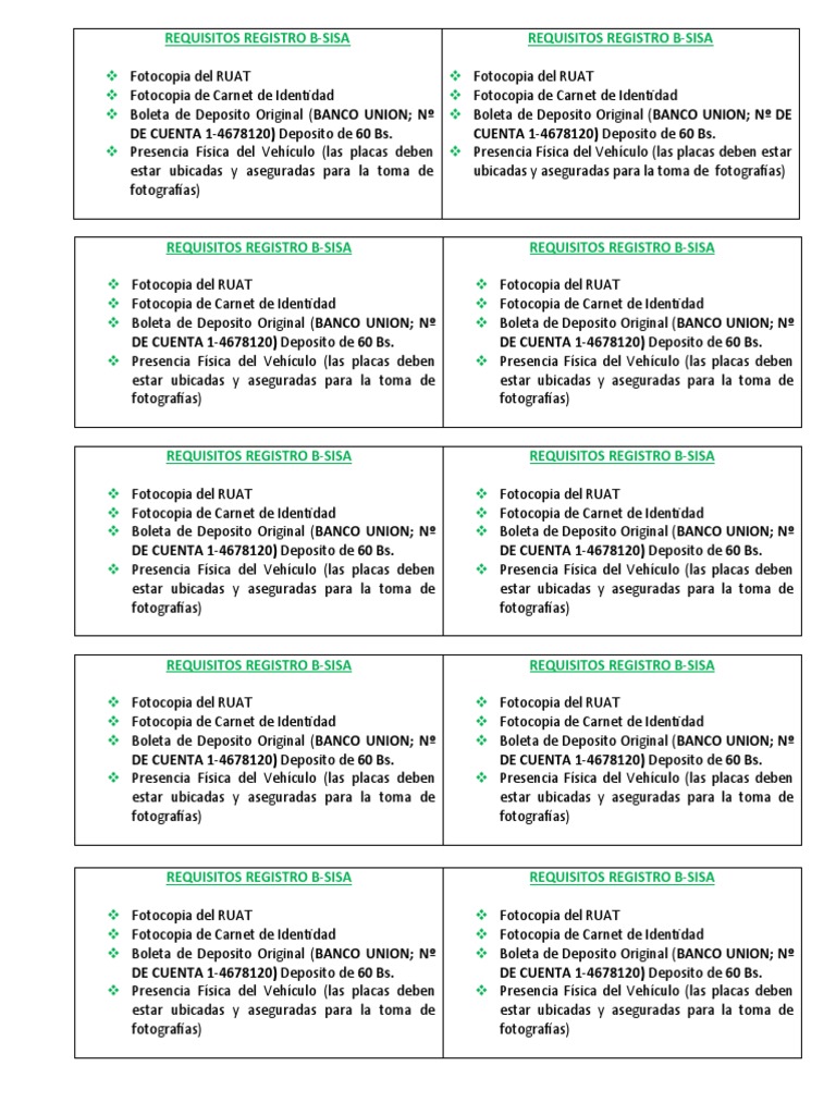 Requisitos para El Registro B-Sisa | PDF | Gobierno y personalidad