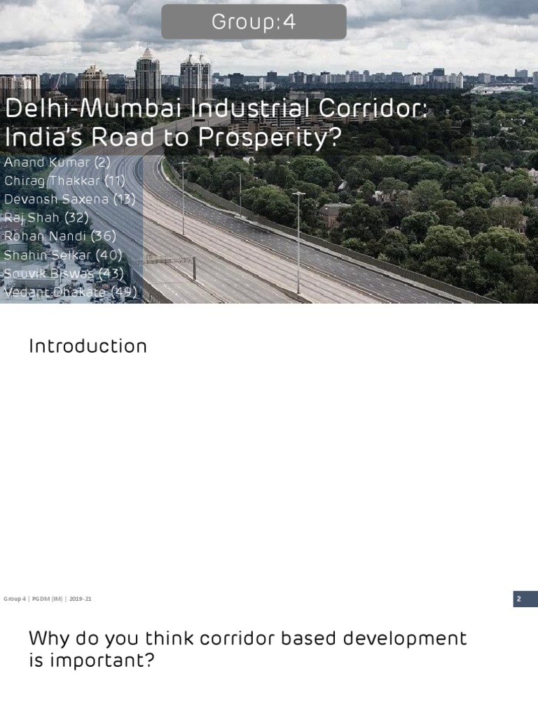 Group:4: Delhi-Mumbai Industrial Corridor: India's Road To Prosperity ...