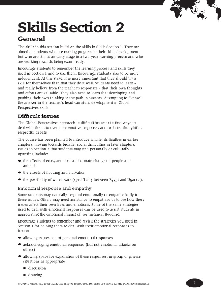 IGCSE Global Perspectives Skills 2 | PDF | Reason | Empathy