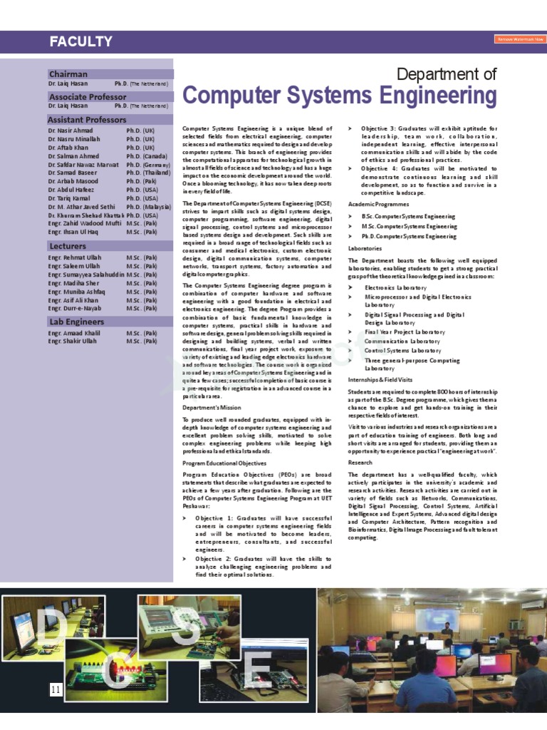 Computer Systems Engineering: Scheme of Studies | PDF | Course Credit ...