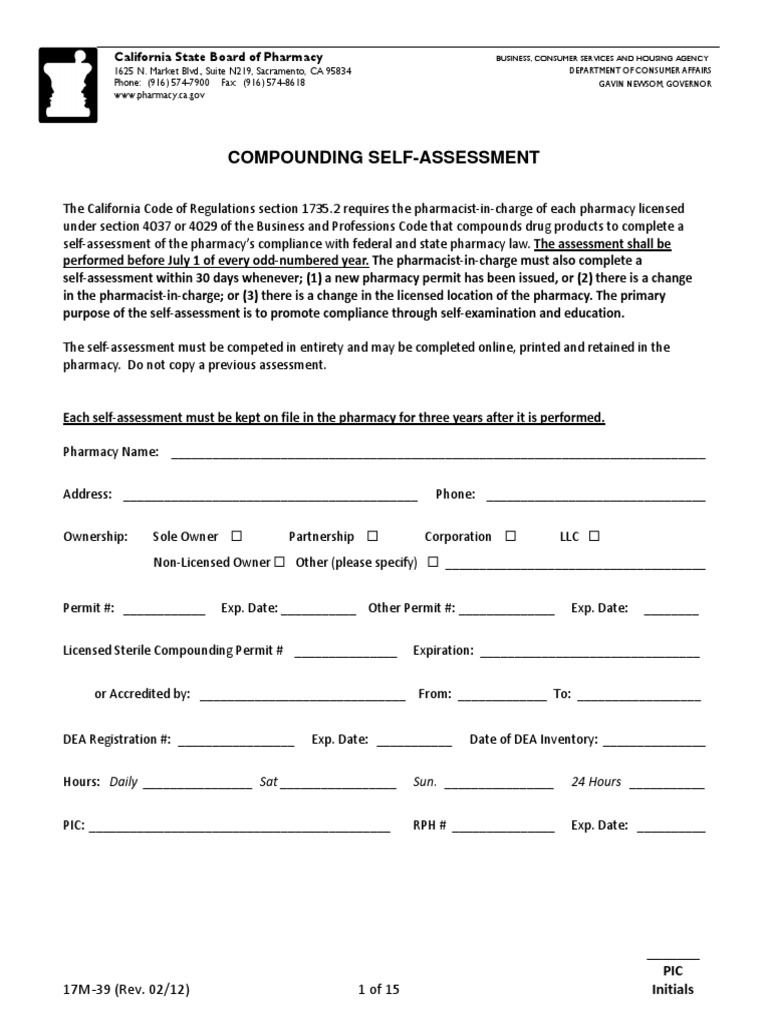 Compounding Self Assessment | PDF | Medical Prescription | Pharmacy