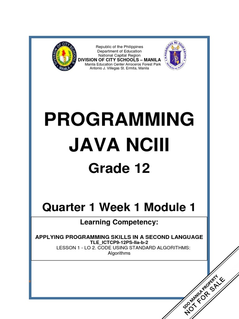 Computer Programming 12 Q1 W1 W4 Mod1 Mod4 Pdf Computer Programming Algorithms 0838