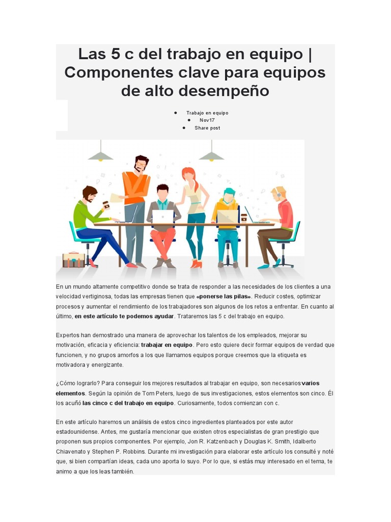 Las 5 C Del Trabajo en Equipo | PDF | Comunicación | Science
