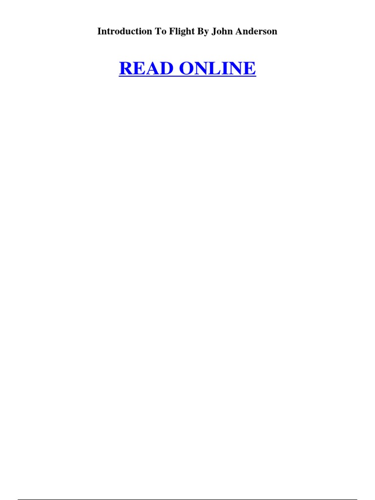 Read Online: Introduction To Flight by John Anderson | PDF | E Books ...
