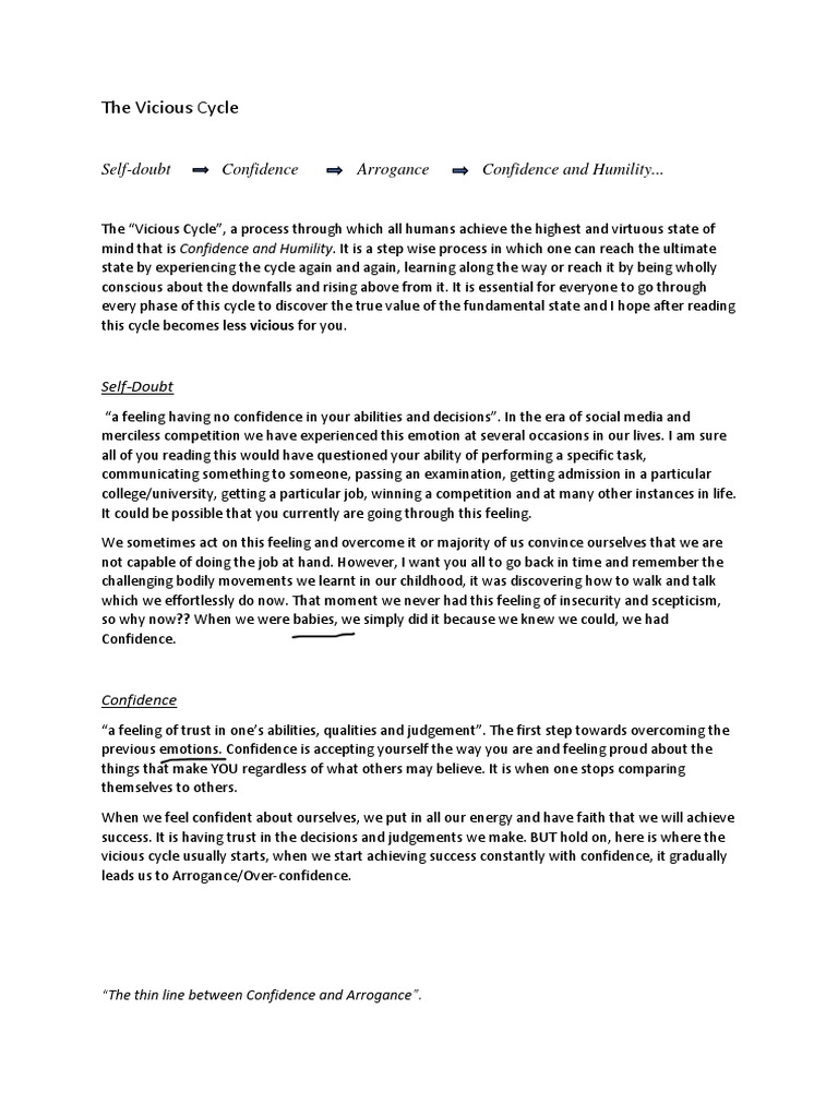 The Vicious Cycle | PDF | Feeling | Metaphysics Of Mind