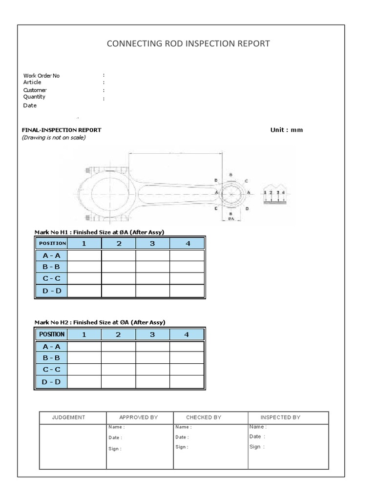 Connecting Rod Form | PDF