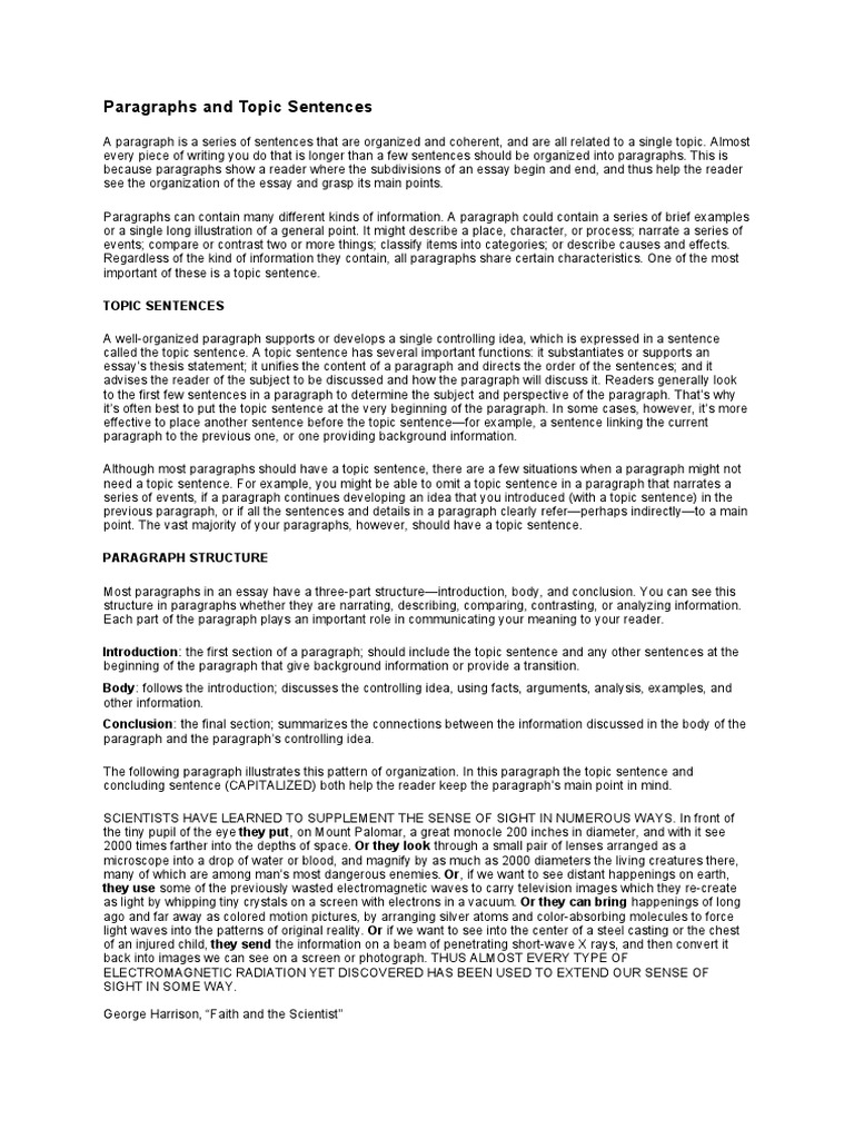 Reading 2 - Paragraphs and Topic Sentences | PDF | Traffic | Traffic Light