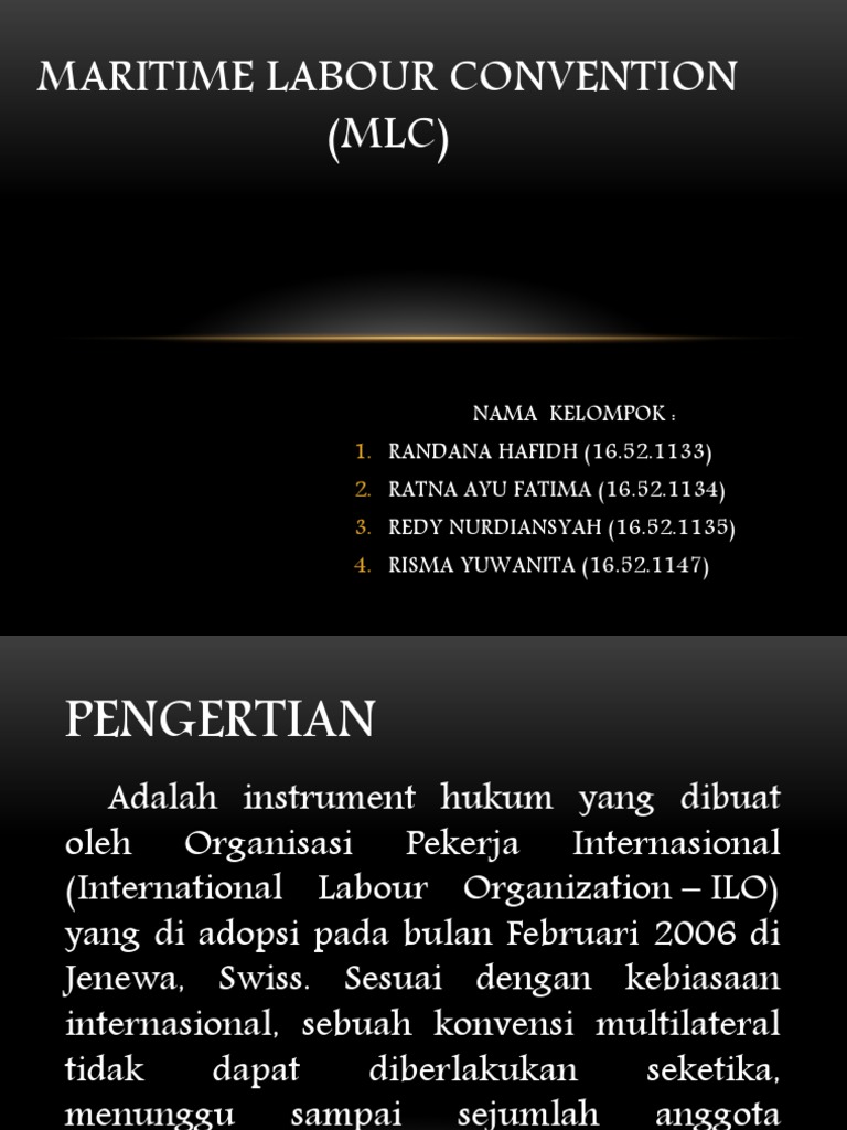 Maritime Labour Convention (MLC) | PDF