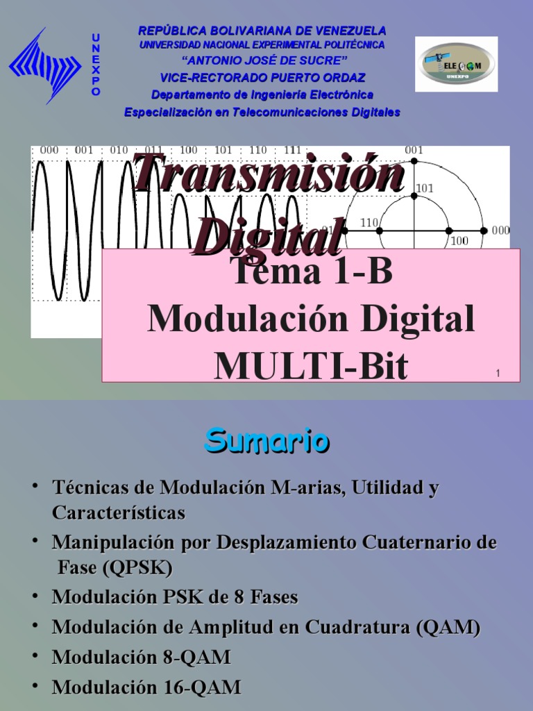 Modulación Digital: QPSK y QAM | PDF | Modulación | Ingenieria Eléctrica