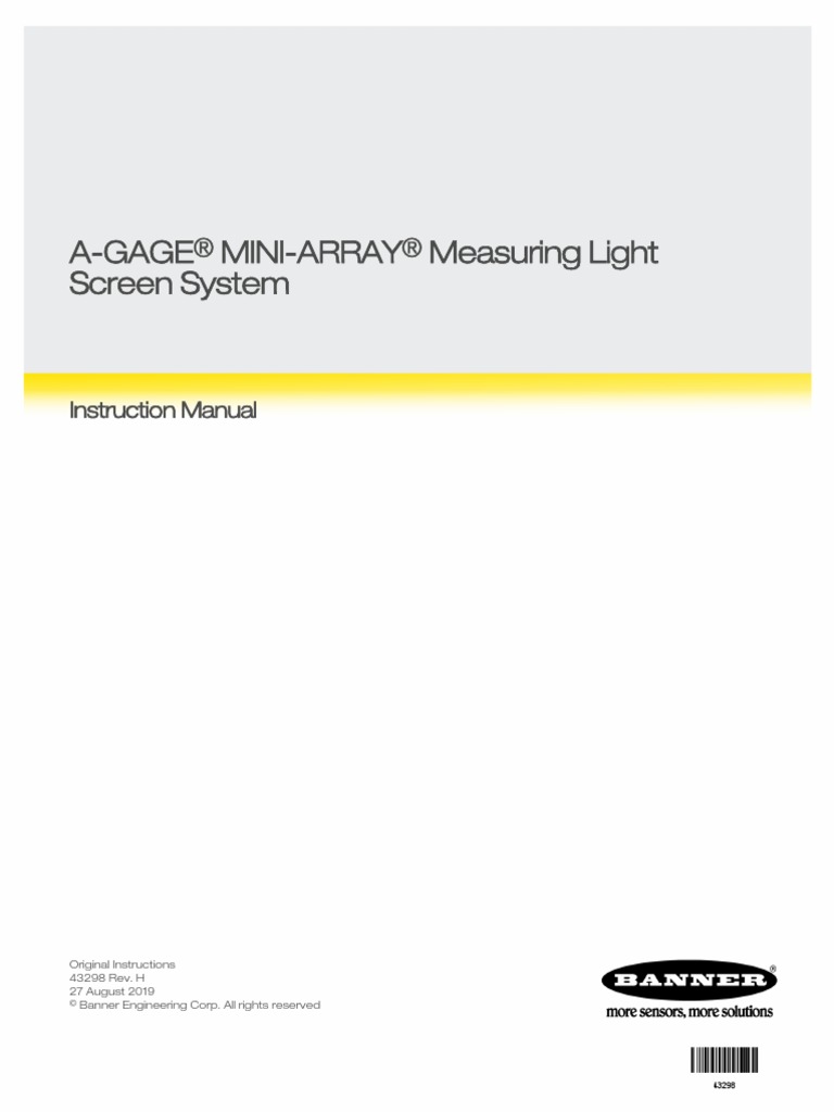 A-GAGE® MINI-ARRAY® Measuring Light Screen System | PDF | Bipolar ...