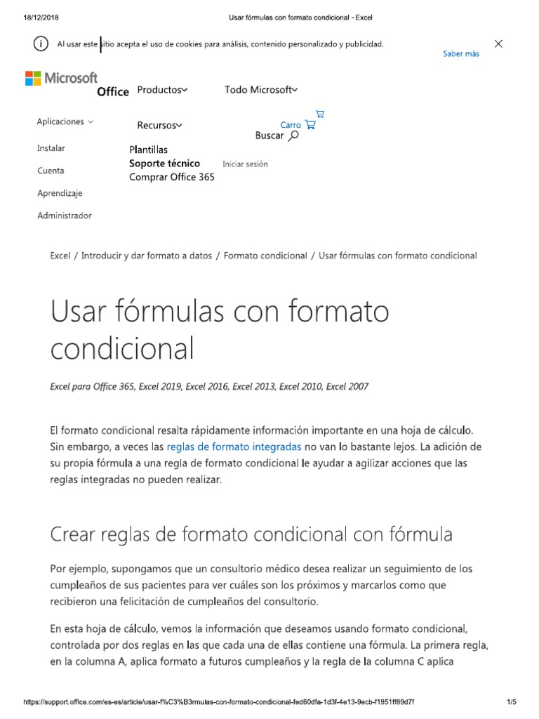 Usar Fórmulas Con Formato Condicional - Excel | PDF