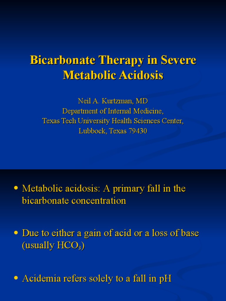 Bicarbonate Therapy in Metabolic Acidosis | PDF | Clinical Medicine ...