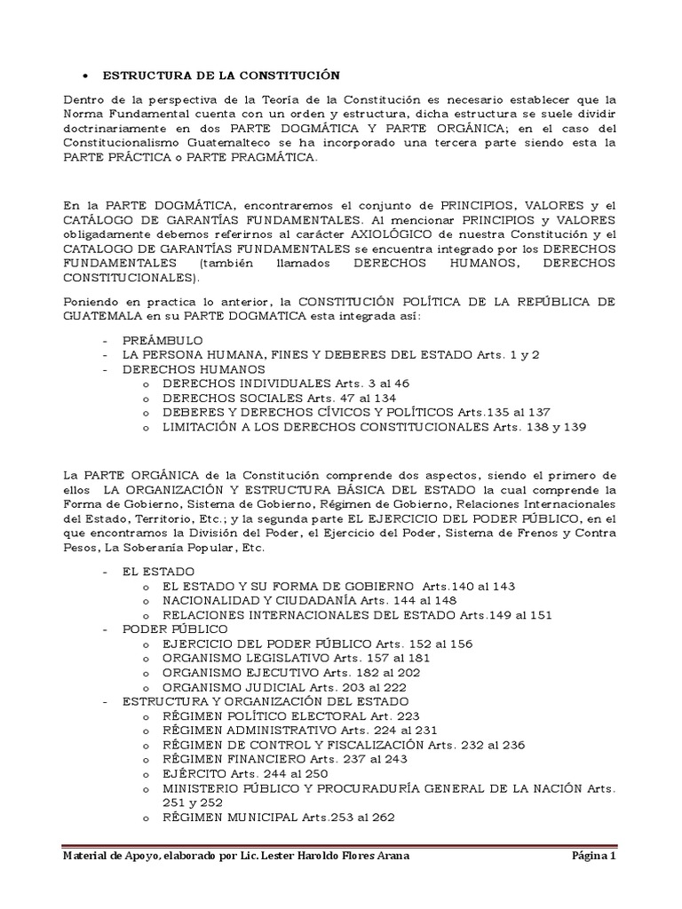 Estructura de La Constitución | PDF | Derecho Constitucional | Constitución