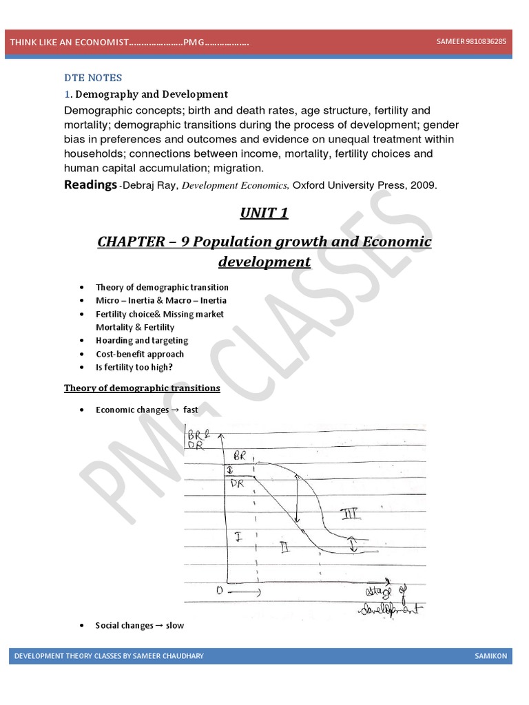 Unit 1 CHAPTER - 9 Population Growth and Economic Development ...